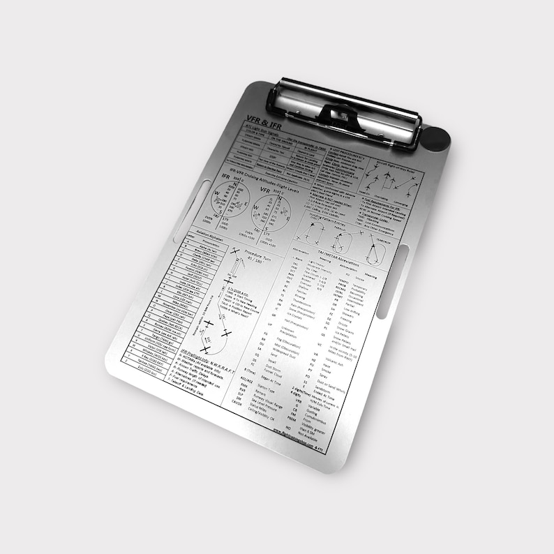 VFR&IFR Aliminum Pilot Kneeboard With Pen Holder, Leg Strap and VFR ...