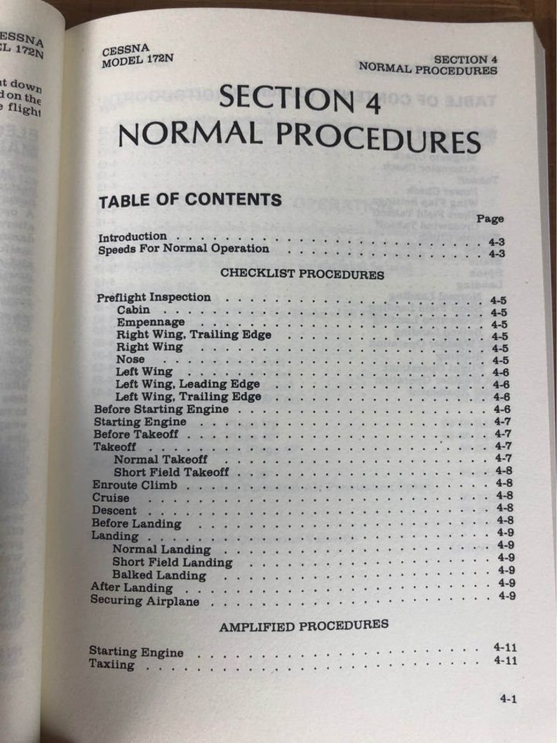 Cessna 172N Model Pilot Operating Handbook (210 Pages) - Etsy