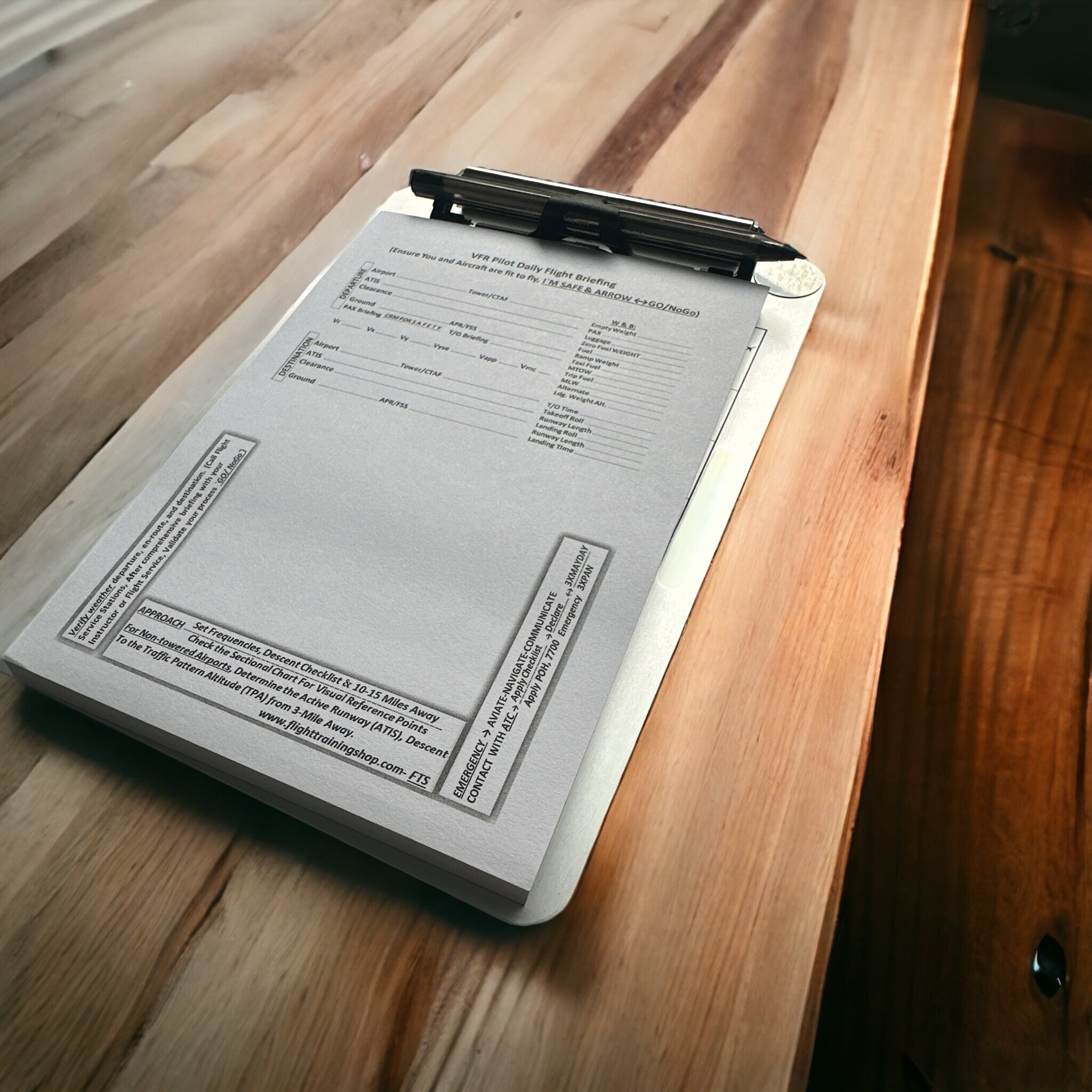 VFR&IFR Aliminum Pilot Kneeboard With Pen Holder, Leg Strap and VFR ...