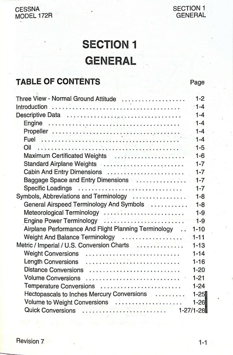 Cessna 172R Pilot Operating Handbook (total 245 Pages) - Etsy