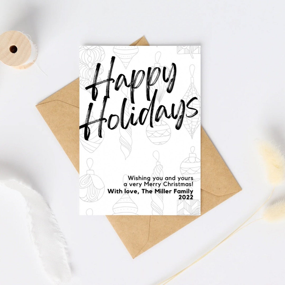 Happy Holidays Greeting Card Template, Digital Download With Photos ...