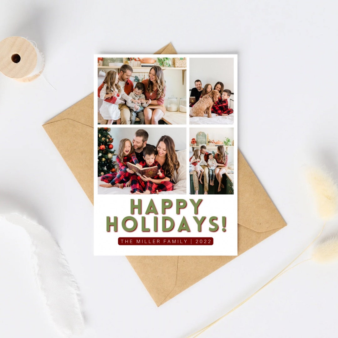 Happy Holidays Greeting Card, Instant Digital Download, 5x7, Photo ...