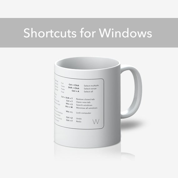 Windows SHORTCUTS Mug Keyboard Shortcuts for Windows - Etsy UK