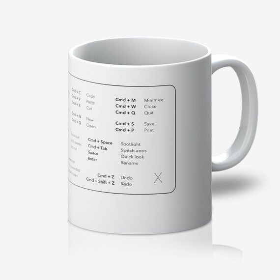 Mac SHORTCUTS Mug Keyboard Shortcuts for Macbook - Etsy
