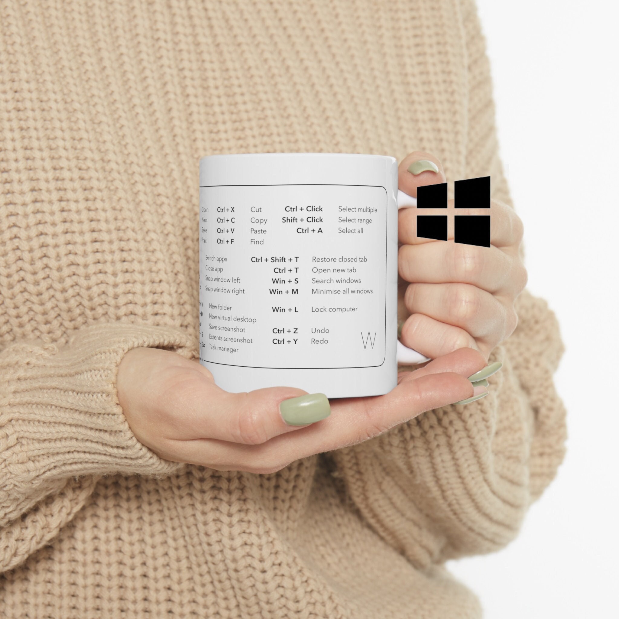 Windows SHORTCUTS Mug Keyboard Shortcuts for Windows Perfect Tech ...