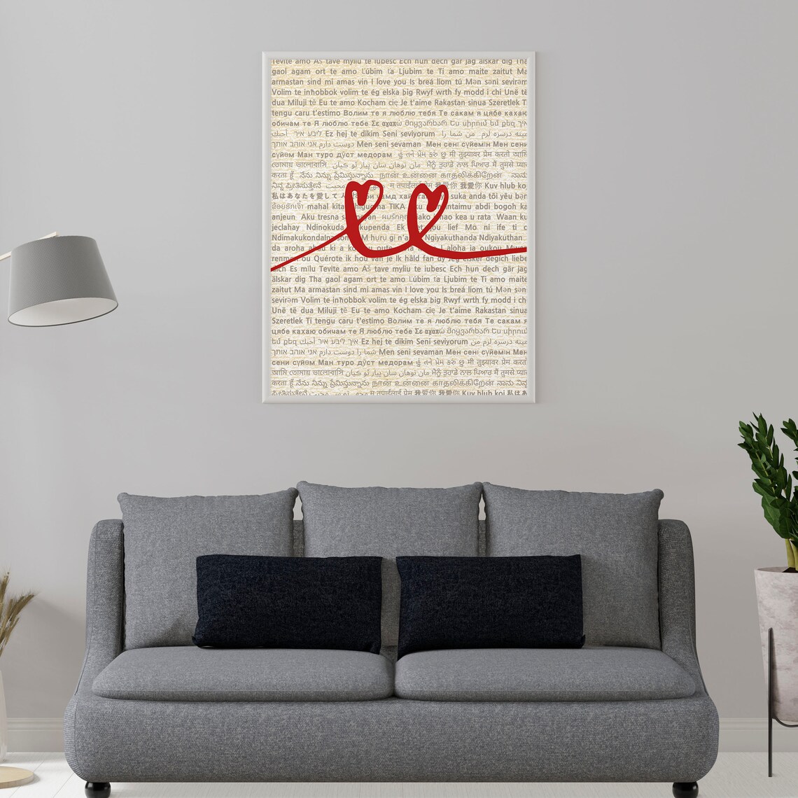 I Love You in Different Languages, Love Wall Art , Typography Wall Art ...