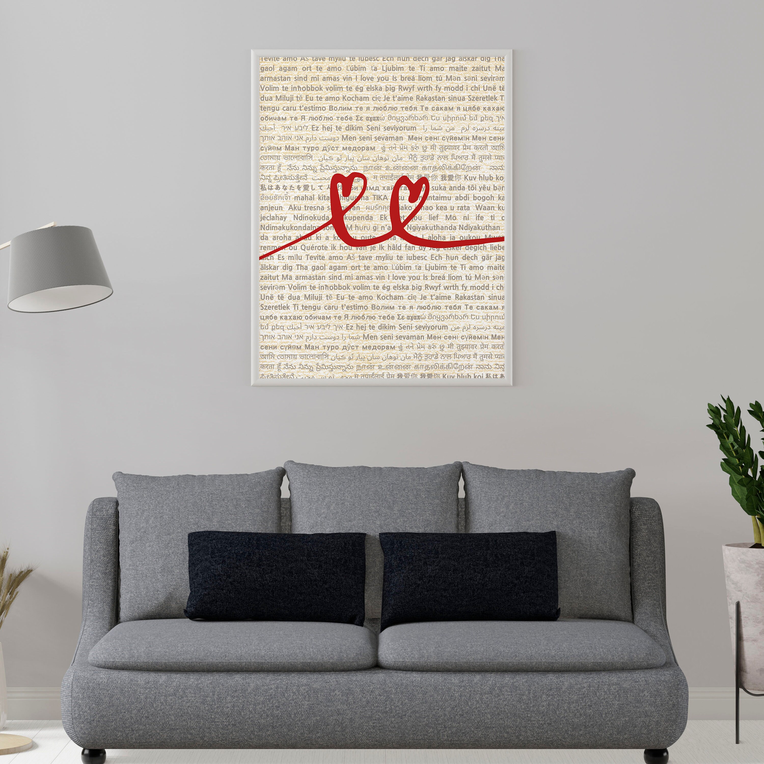 I Love You in Different Languages, Love Wall Art , Typography Wall Art ...