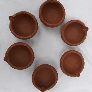 Handmade Clay Oil Lamp, Low Light Oil Lamp, Terracotta Oil Lamps, Meti ...
