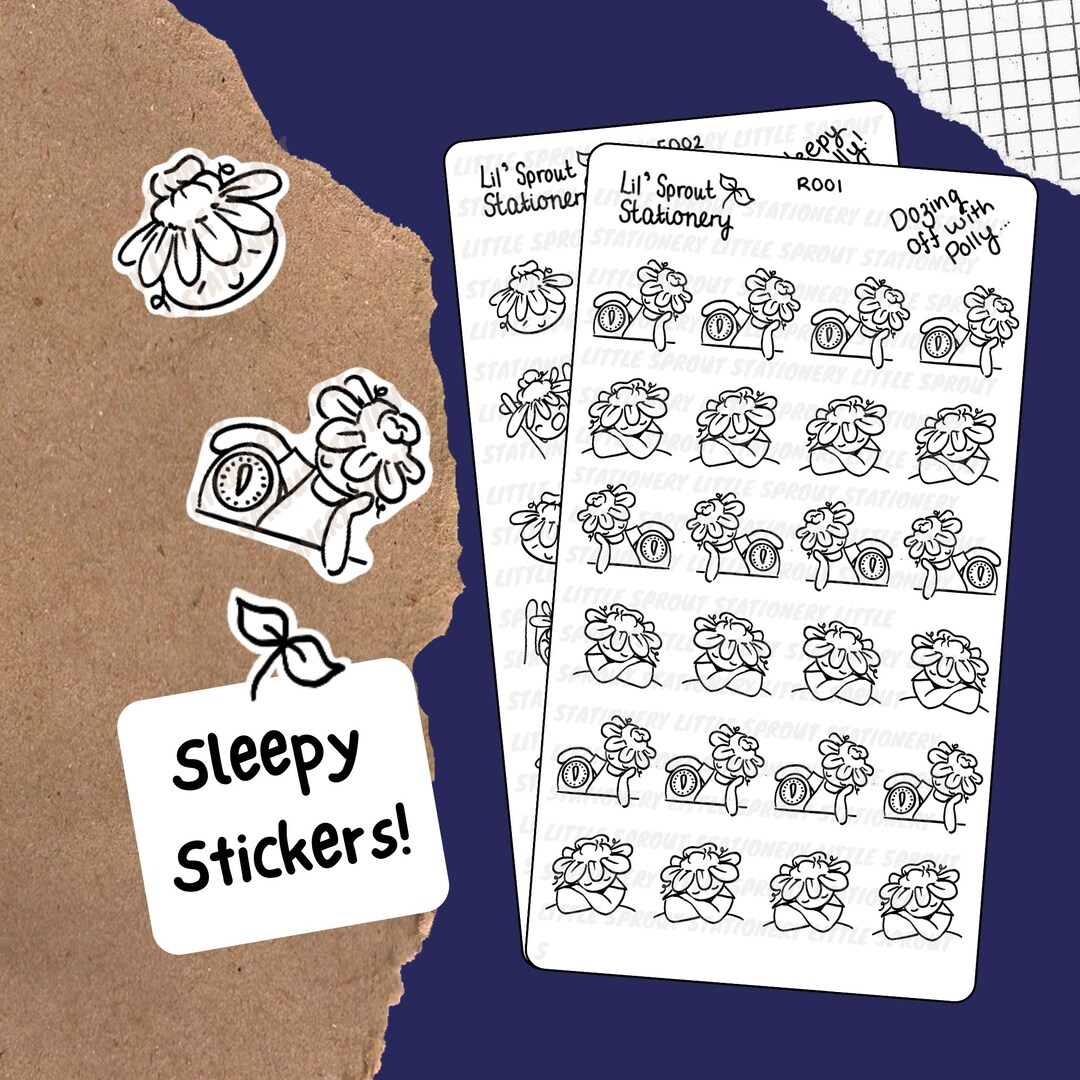 Sleepy Journal Stickers | Cozy Planner Stickers | Nap & Relaxation ...
