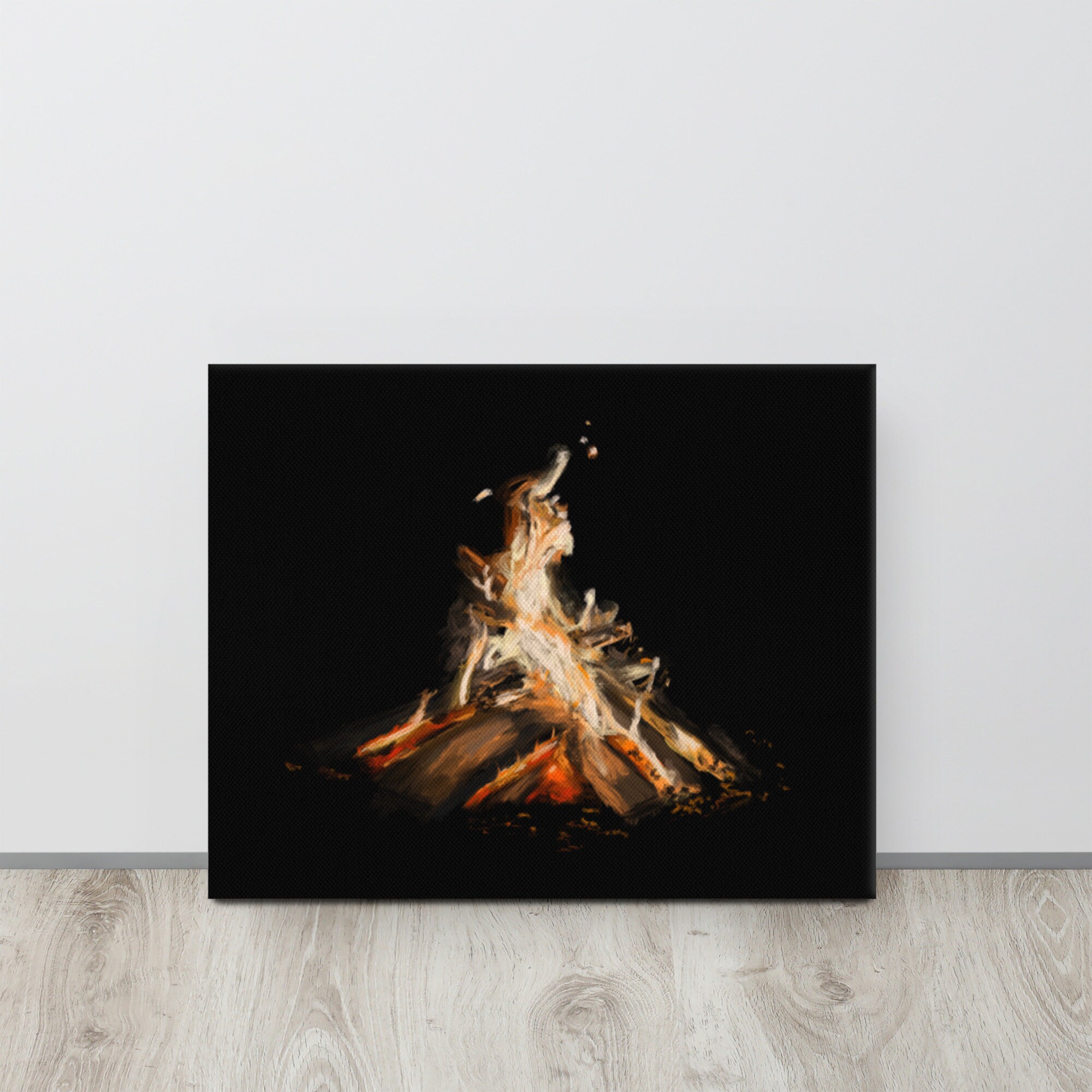 Campfire Painting, Campfire Canvas Print, Campfire Art, Campfire Wall ...