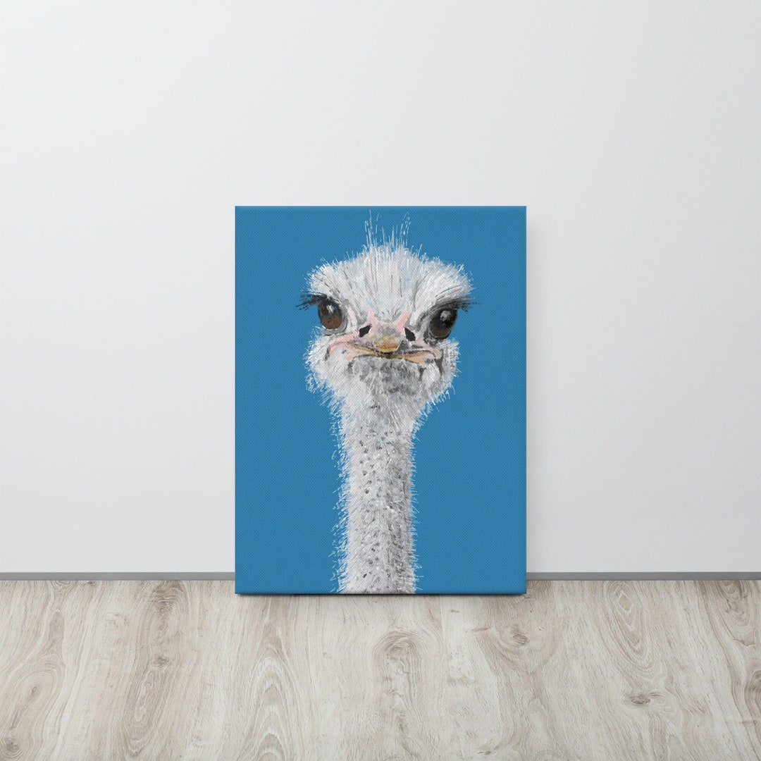Ostrich Painting Thin Canvas Print, Ostrich Wall Art - Etsy