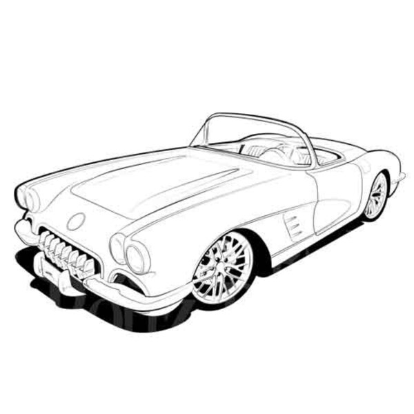 Corvette C1 Vector - Etsy