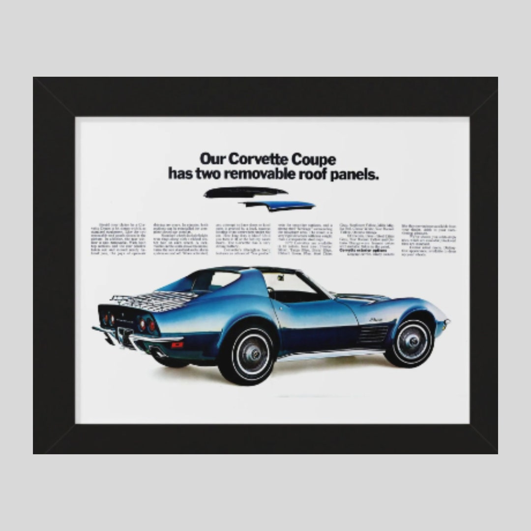 1972 Corvette C3 11x14 Framed Print Corvette Poster Framed Corvette ...