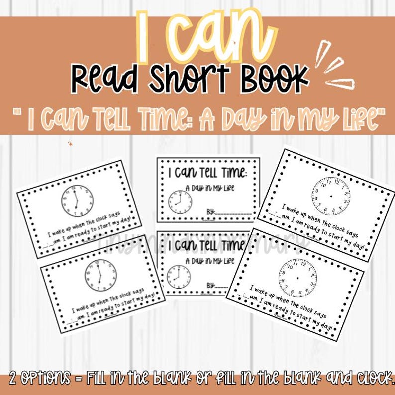 I Can Tell Time: A Day in My Life – Printable Time-telling Book for ...