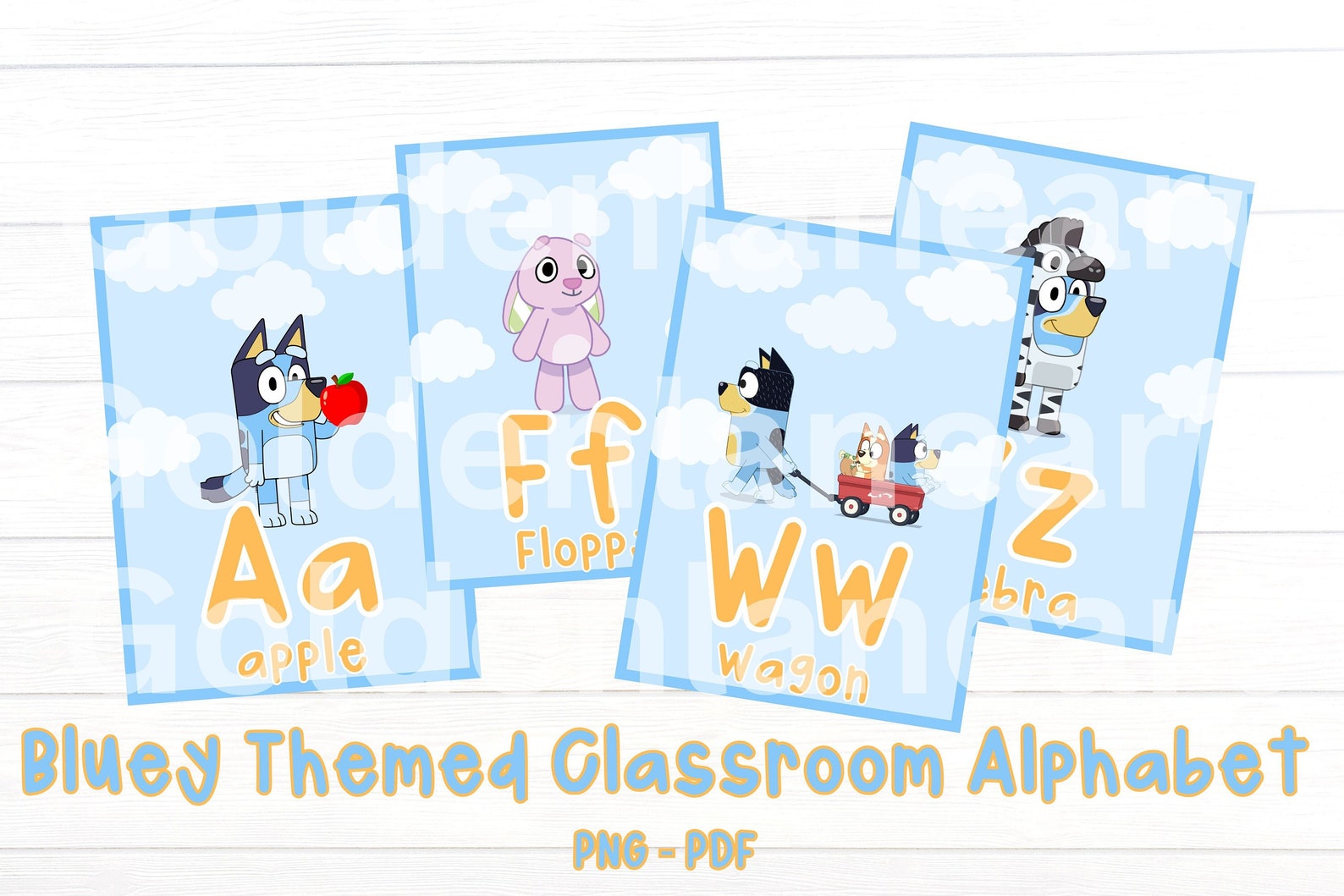 Bluey Classroom Alphabet Bluey Art Bluey Classroom Bluey Flashcards - Etsy