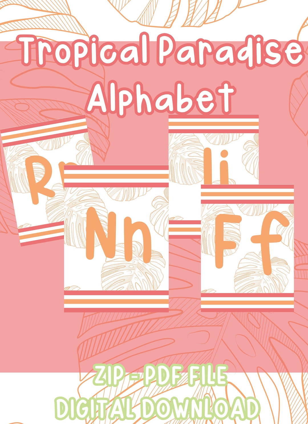 Tropical Alphabet Digital File: Vibrant Island Letters | Classroom ...