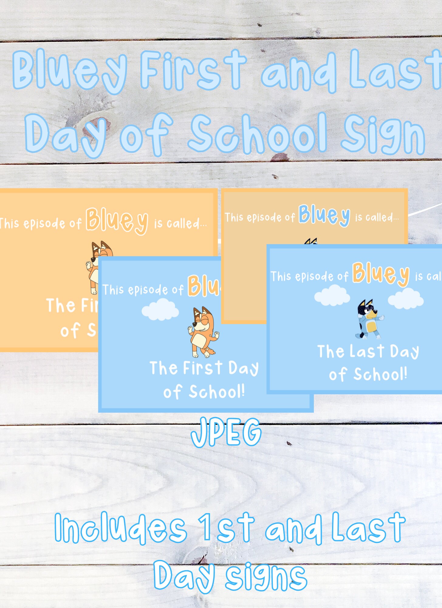 Bluey First Day of School Sign | Bluey Classroom | Bluey Digital Art ...