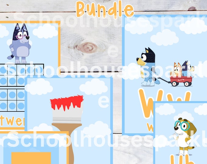 Digital Bluey Shape Cards - Bluey Classroom Decor, Bluey Classroom ...