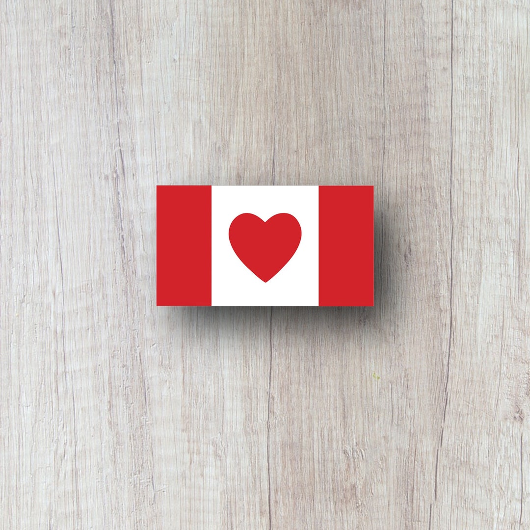 Canada Flag Decal, I Love Canada Sticker, Maple Leaf Sticker, Canada ...
