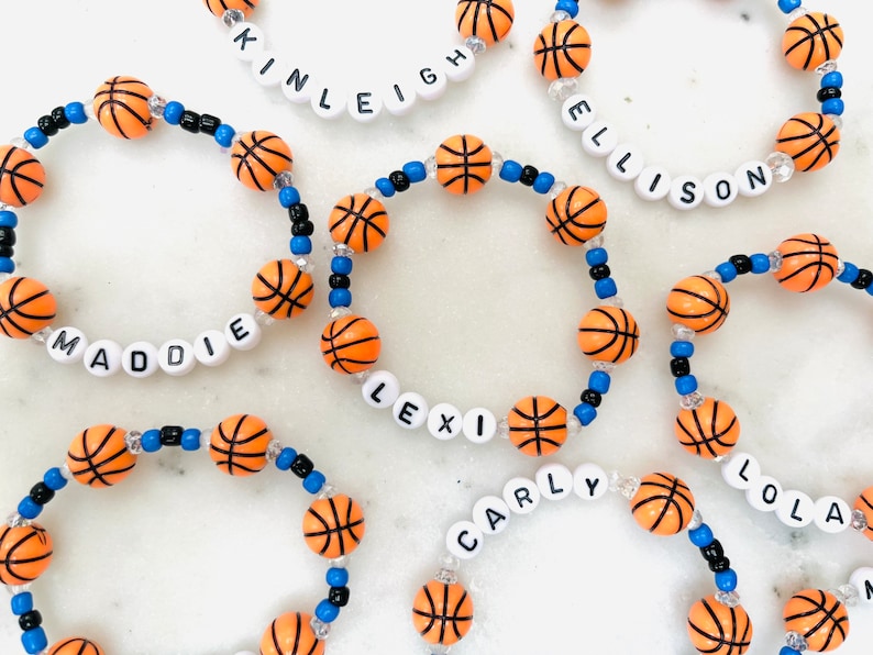 Personalized Basketball Team Bracelet: Custom Name & Colors - Etsy