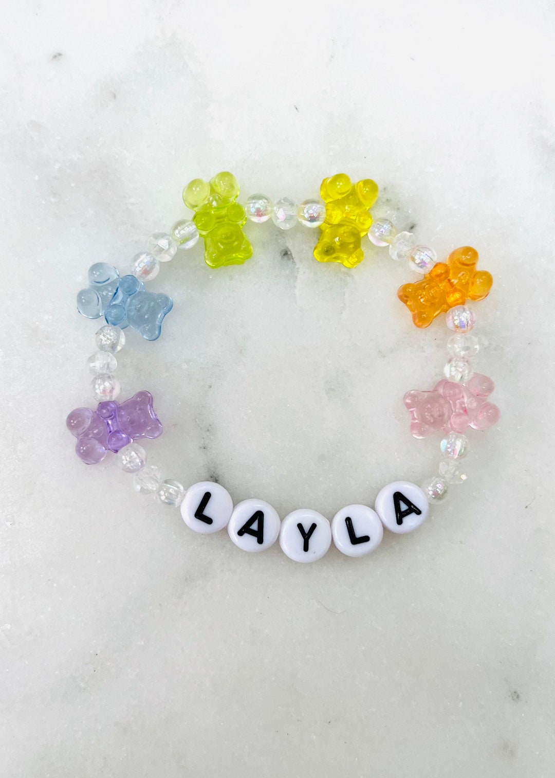 Gummy Bear Personalized Name Bracelet: Colorful Kids Jewelry - Etsy