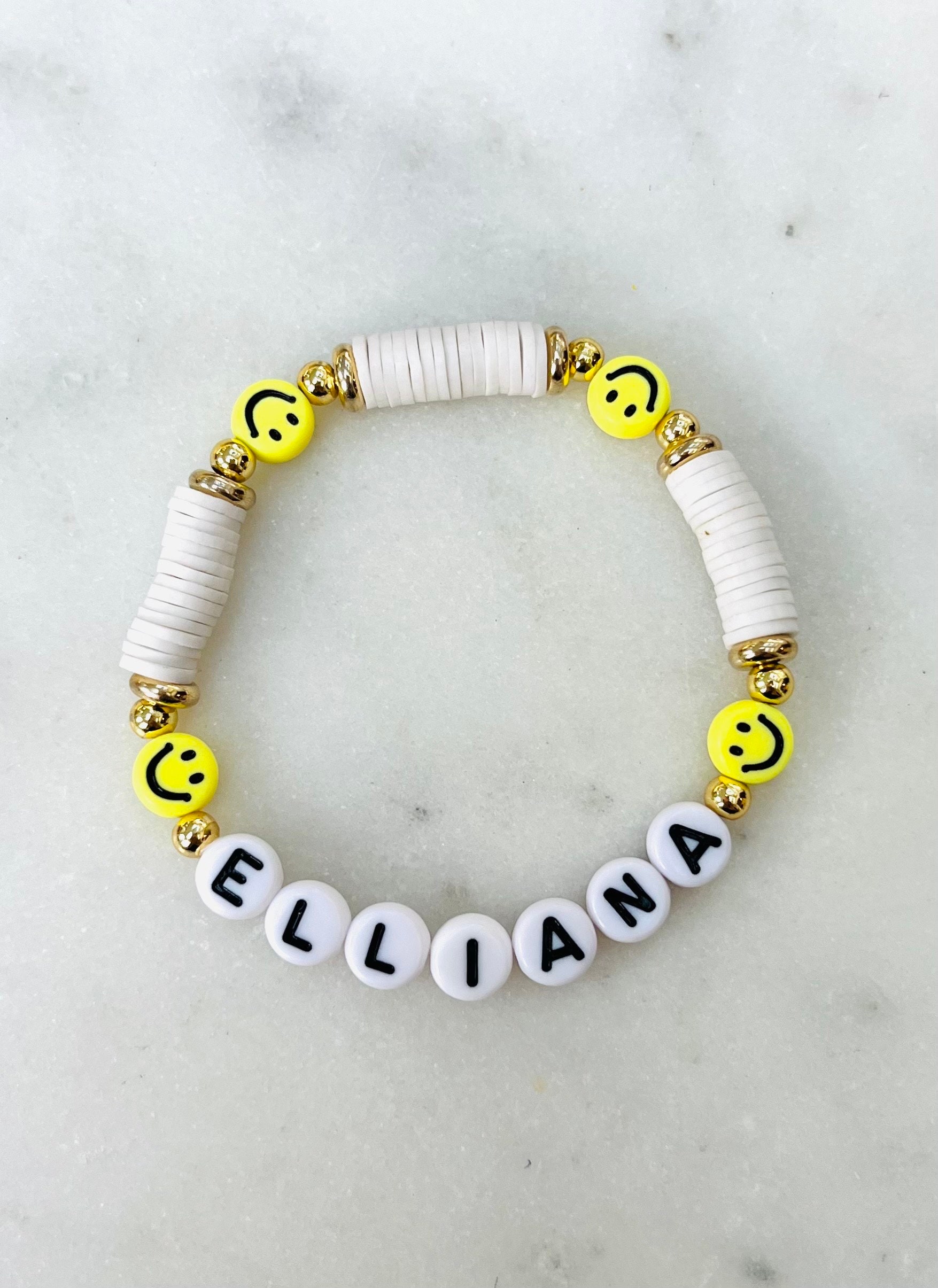 Smiley Face Name Bracelet Smiley Face Bracelet Happiness - Etsy