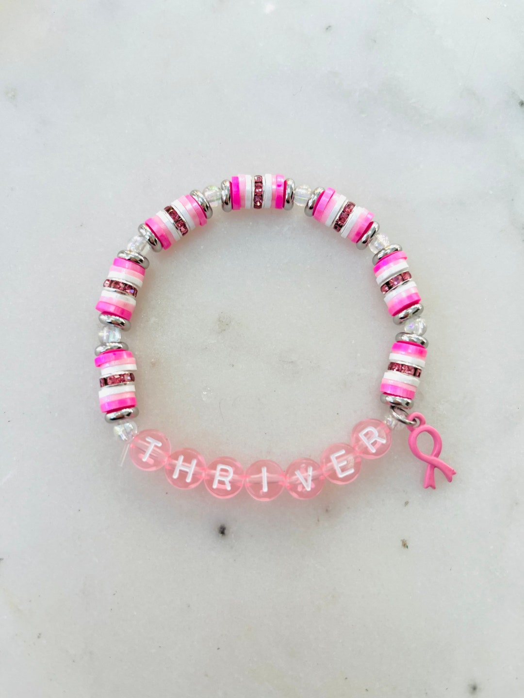 Breast Cancer Awareness Bracelet Pink Ribbon Bracelet Pink Ribbon ...