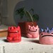 Colourful Cute Monster Mini Vase, Shelf Decor, Clay Ornament Home ...