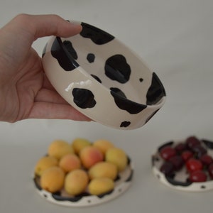 Ceramic Cow Bowl Set, 2 Piece Cow Plate and Bowl, Kitchen Gift ...