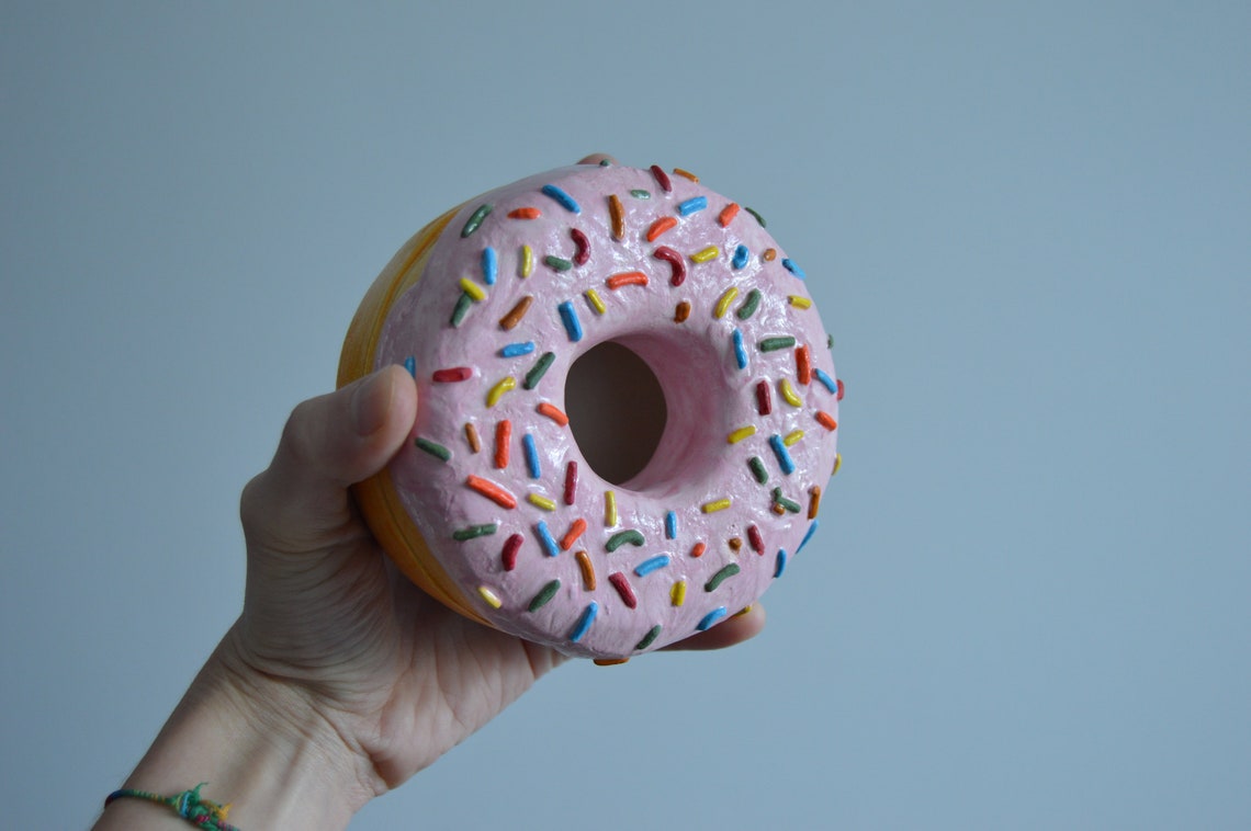 Unique Pink Donut Bowl With Ceramic Lid, Modern Living Room Decor, Art ...