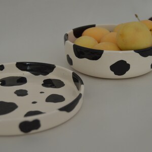 Ceramic Cow Bowl Set, 2 Piece Cow Plate and Bowl, Kitchen Gift ...