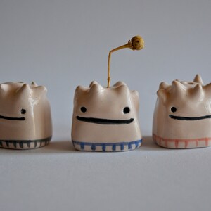 Ceramic Decor Handmade Cute Monster Mini Vase Shelf Decor Clay Ornament ...
