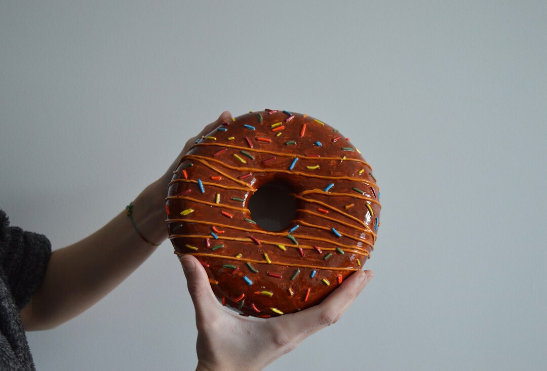 Unique Brown Hand Painted Ceramic Donut Bowl, Home Art Decor ...