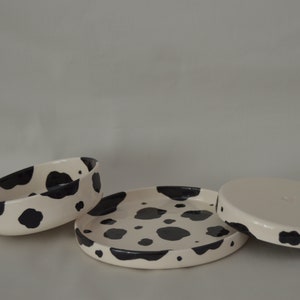 Ceramic Cow Bowl Set, 2 Piece Cow Plate and Bowl, Kitchen Gift ...