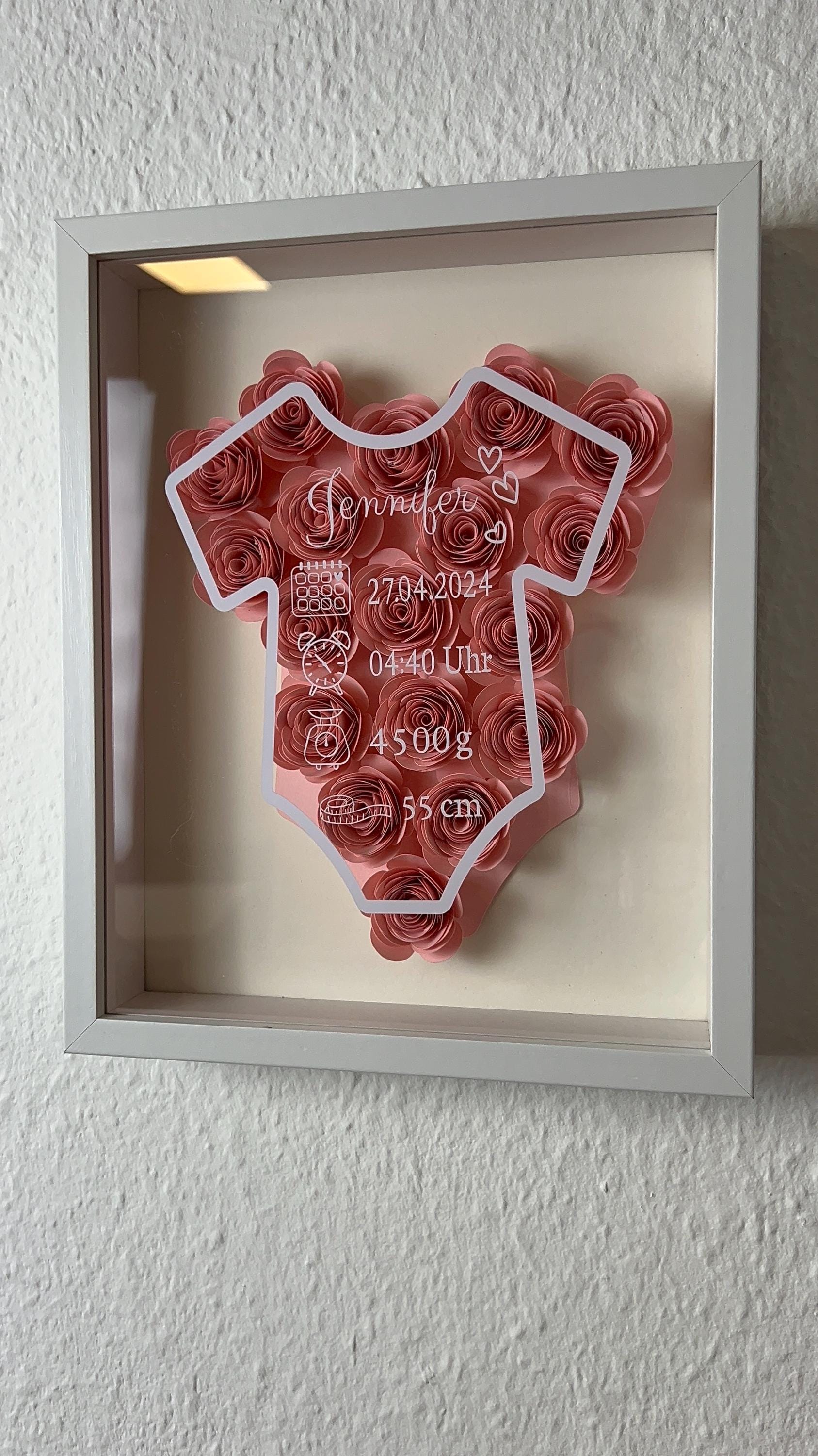 Personalized Baby Frame for Birth - 3D Wall Decoration With Birth ...