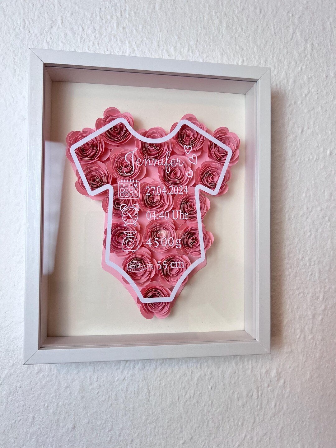 Personalized Baby Frame for Birth - 3D Wall Decoration With Birth ...
