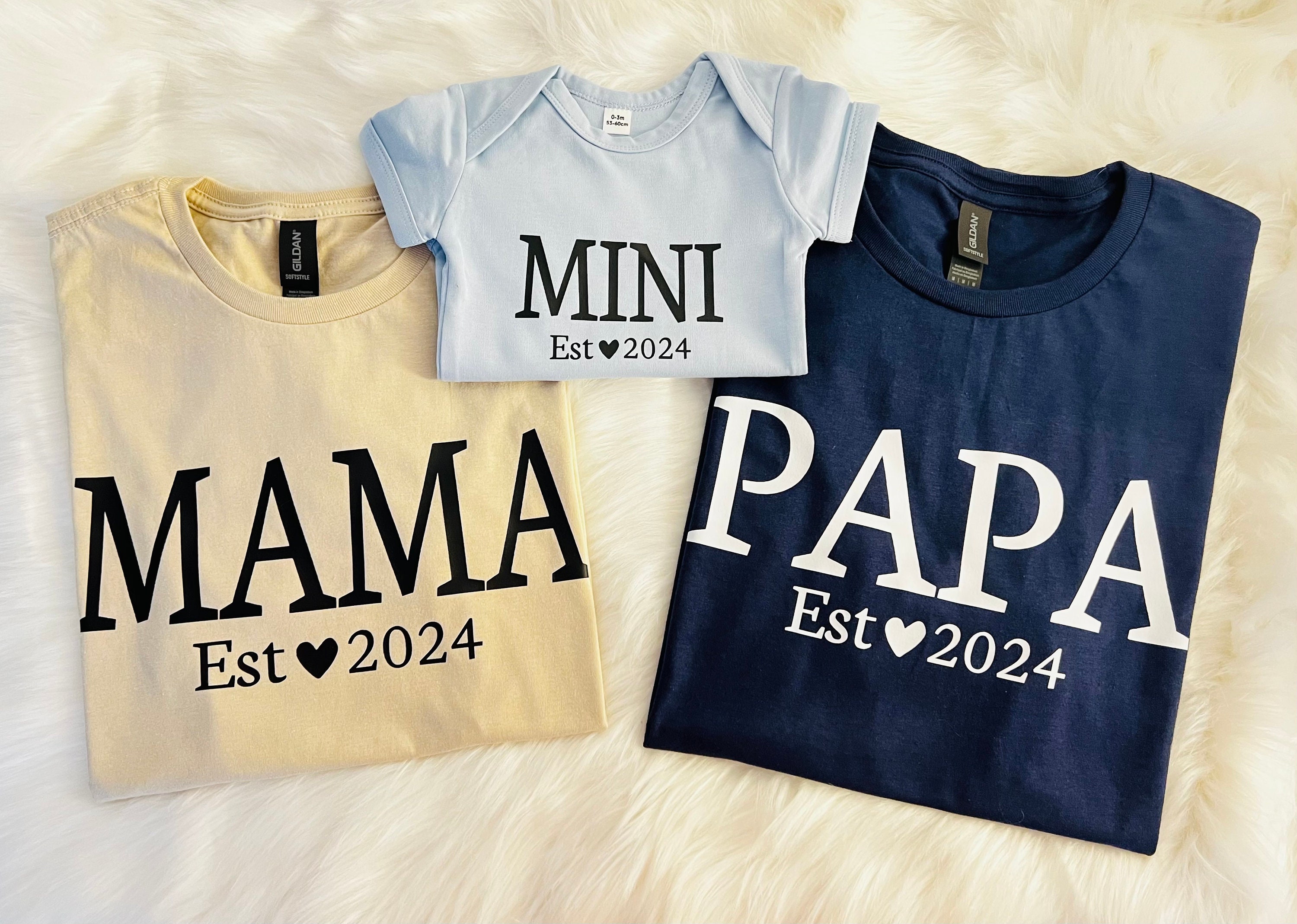 Family Outfit Mama Papa Mini Baby With Year Number, Outfit for the ...