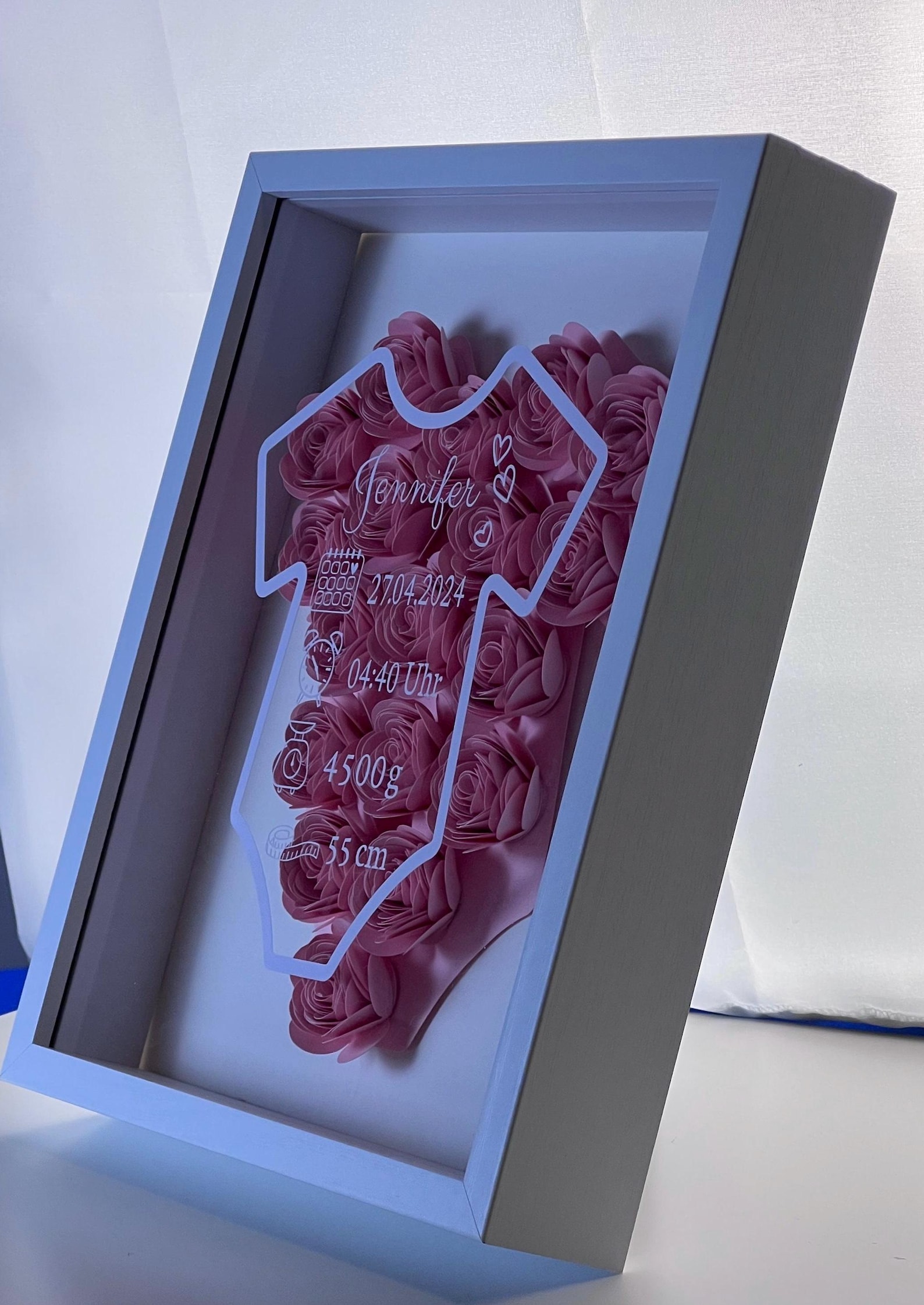 Personalized Baby Frame for Birth - 3D Wall Decoration With Birth ...