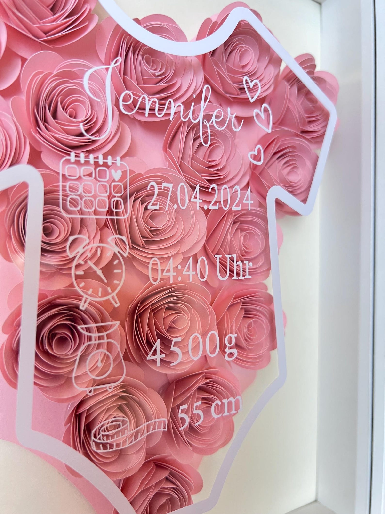 Personalized Baby Frame for Birth - 3D Wall Decoration With Birth ...