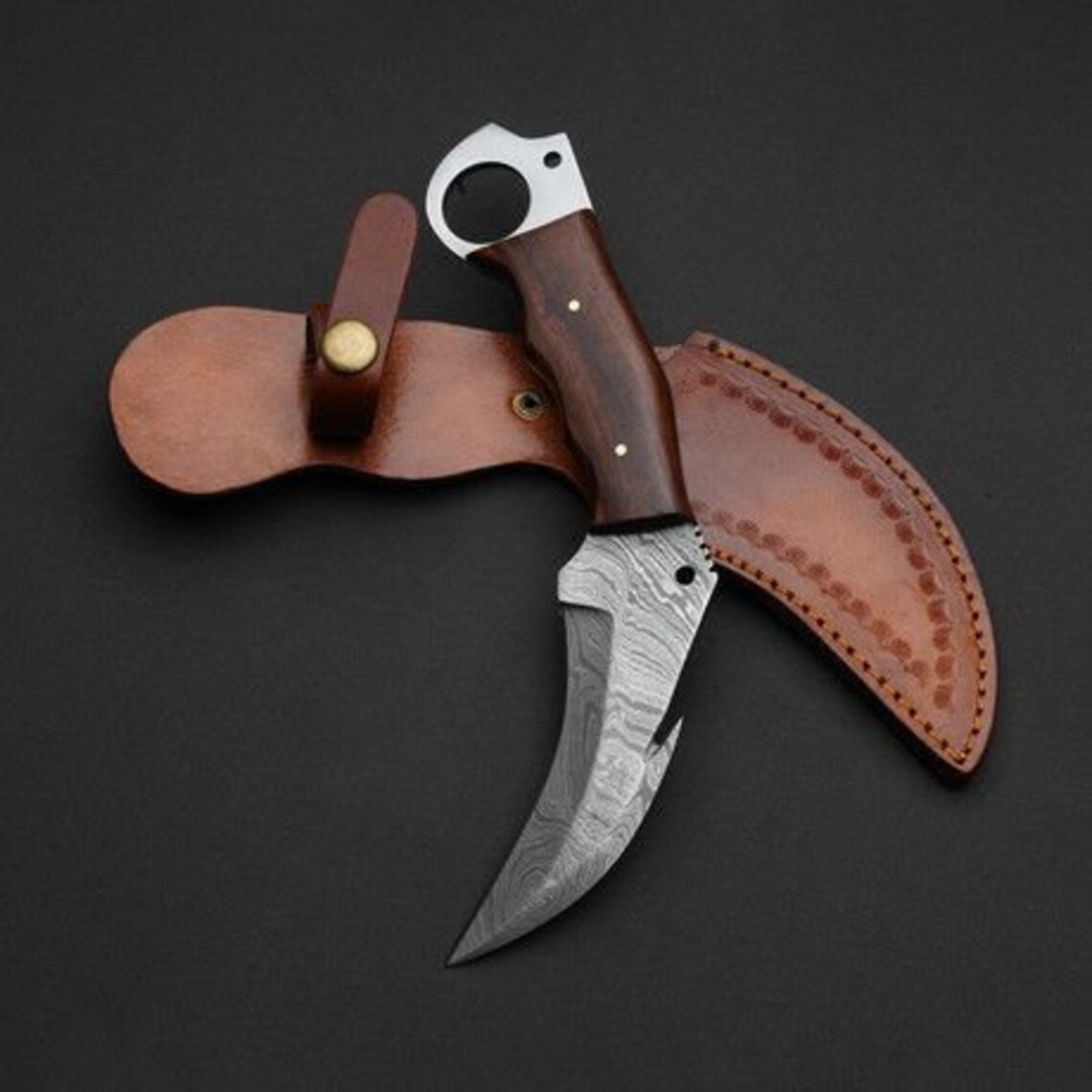 Custom Hand Made Damascus Karambit Knife 10 - Etsy