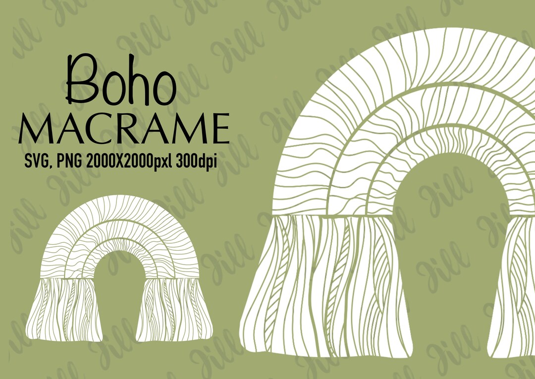 Rainbow Macrame Clipart File / PNG / SVG / Macrame Label - Etsy Canada