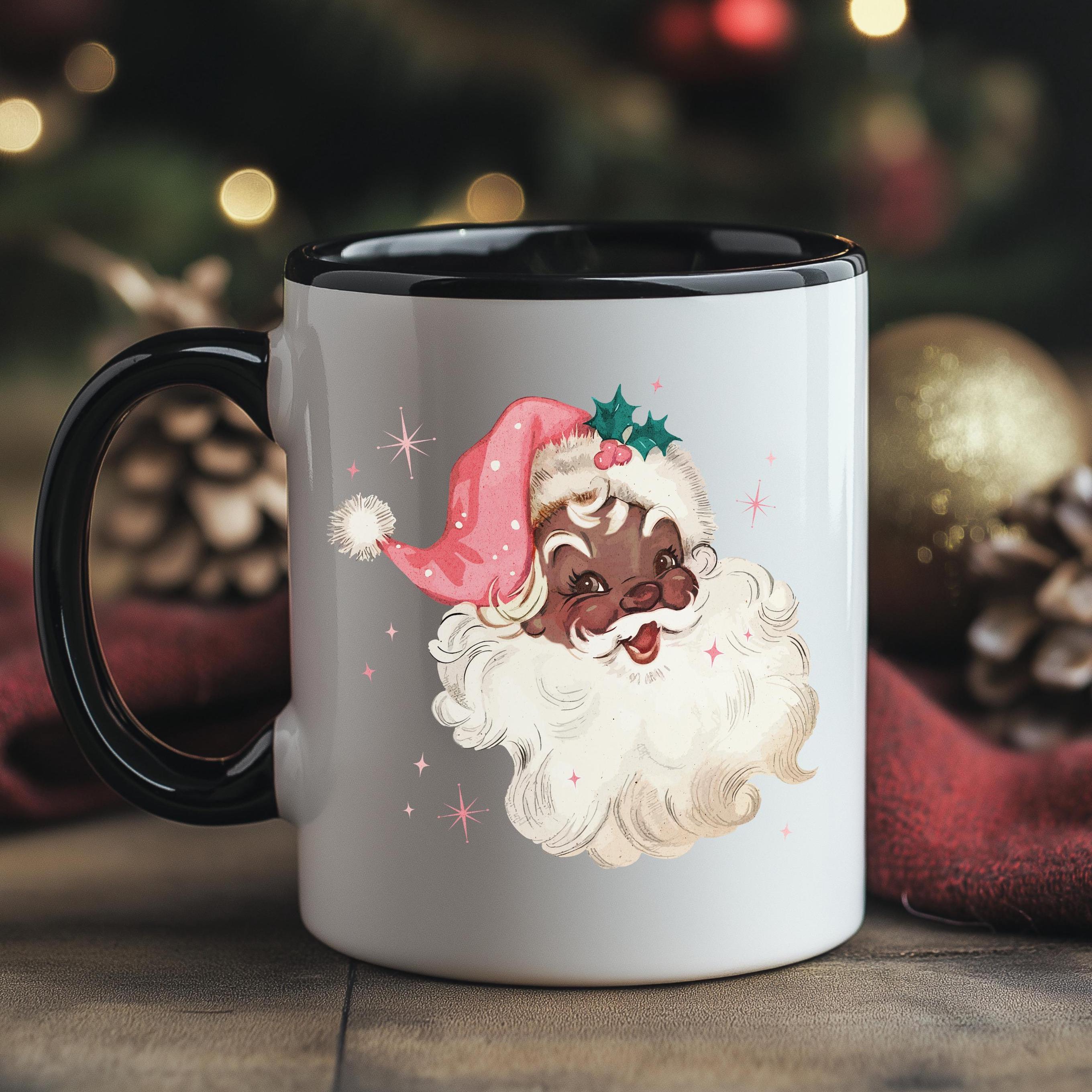 Vintage African American Santa Claus Coffee Mug, Black Santa Gift ...