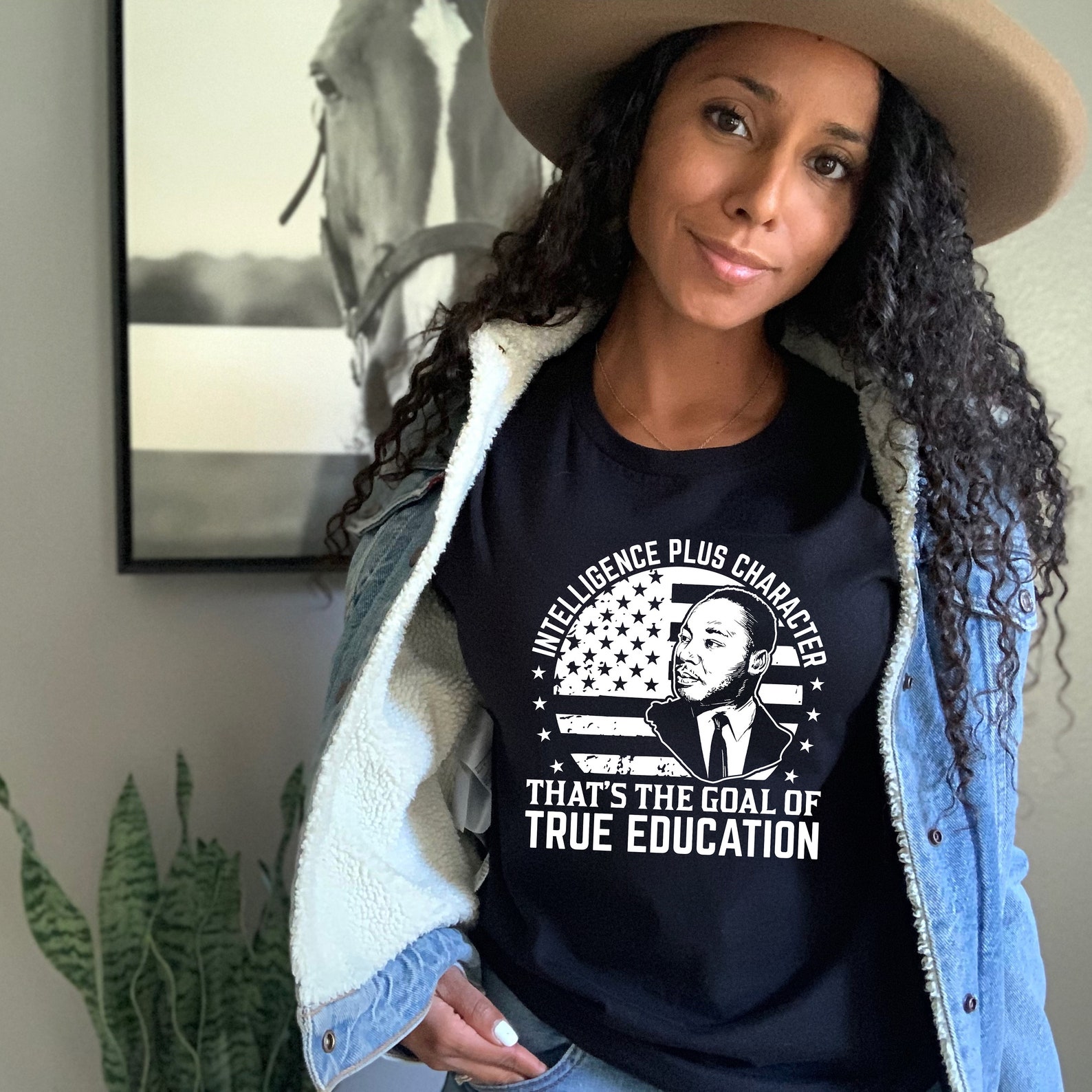 Martin Luther King Shirt, Intelligence Plus Character, MLK Day, Black ...