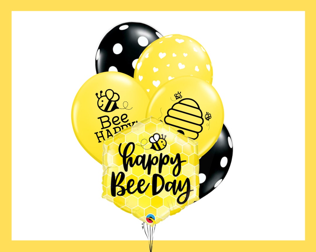 Happy Bee Day Balloon Set, Set of Six Balloons - Etsy