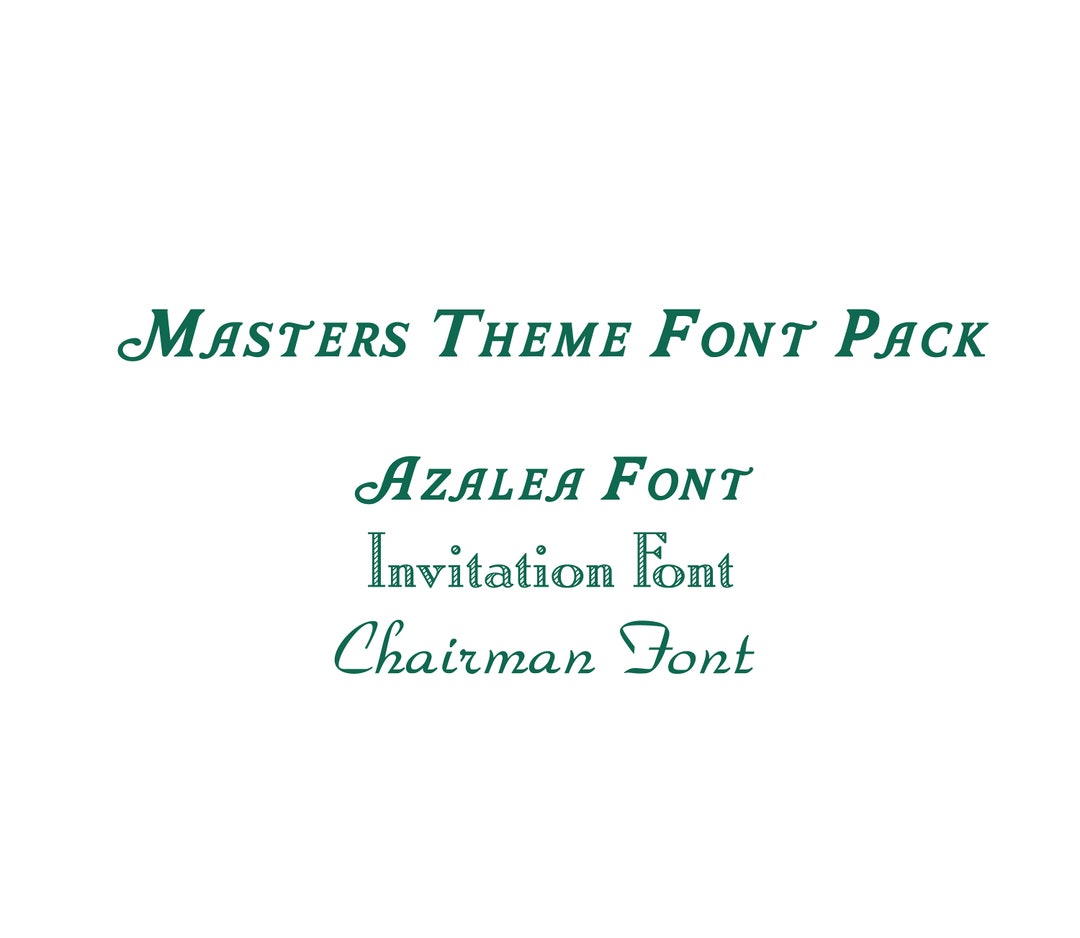 Masters Golf Tournament Font Bundle - Etsy