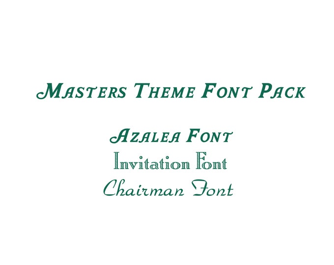 Masters Golf Tournament Font Bundle - Etsy
