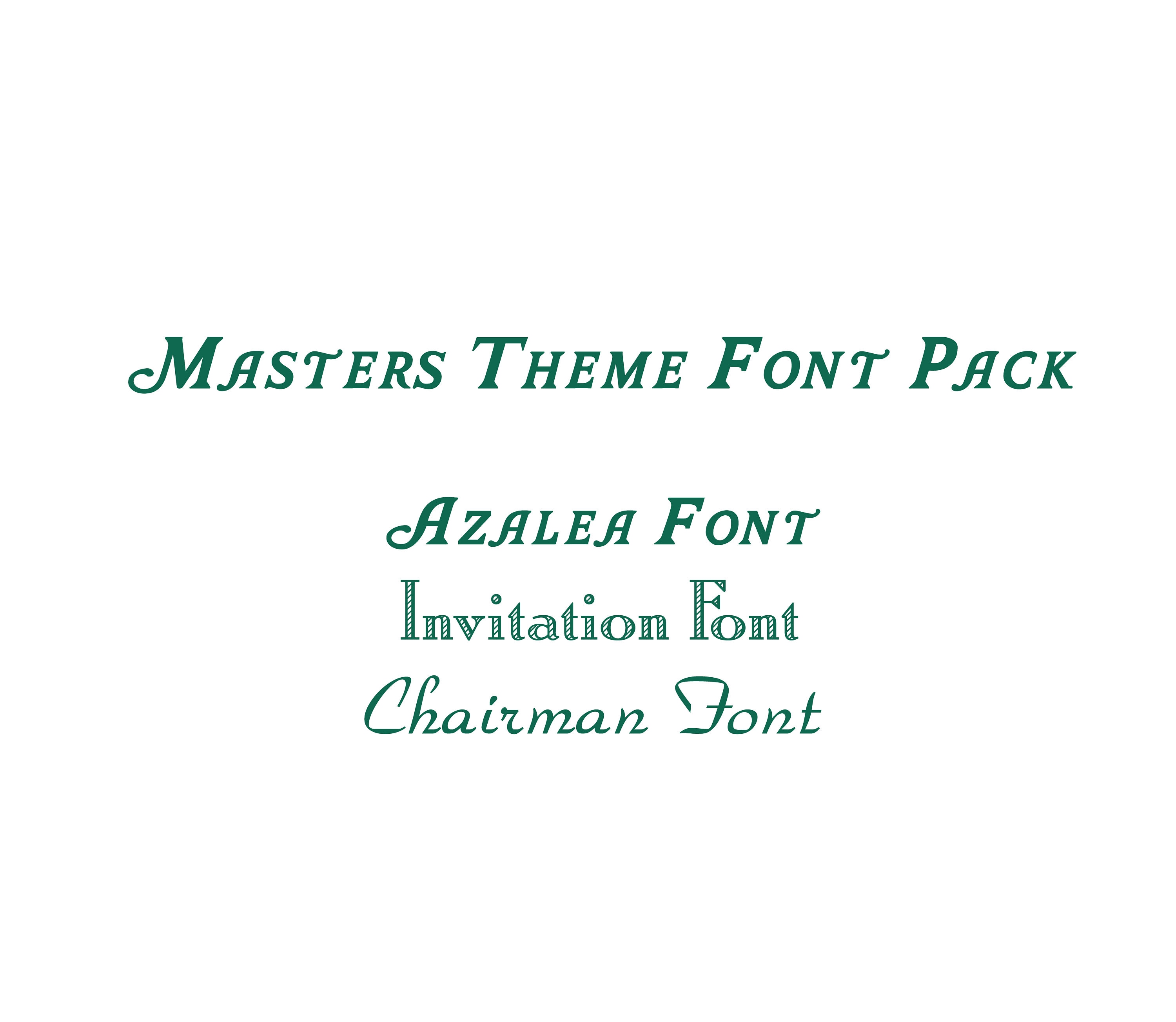 Masters Golf Tournament Font Bundle - Etsy