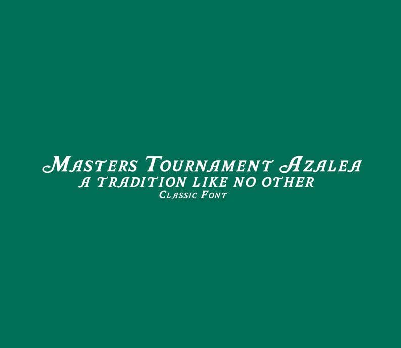 Masters Golf Tournament Azalea Font Type - Etsy Canada