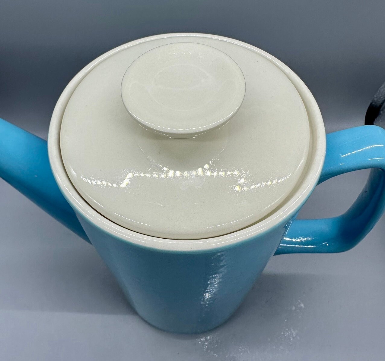 MIKASA Cera-stone Turquoise Aqua Blue & White TEAPOT Mid Century - Etsy