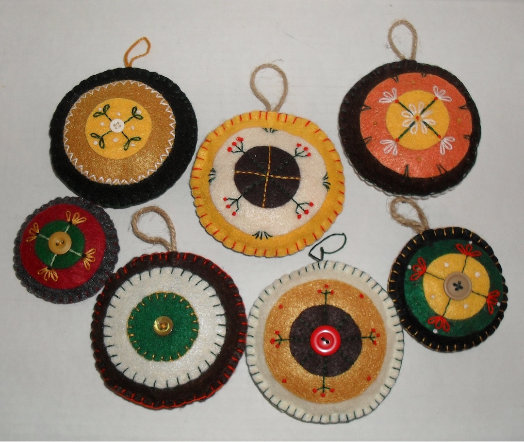 Lot of 7 Handmade Felt Ornaments - Etsy